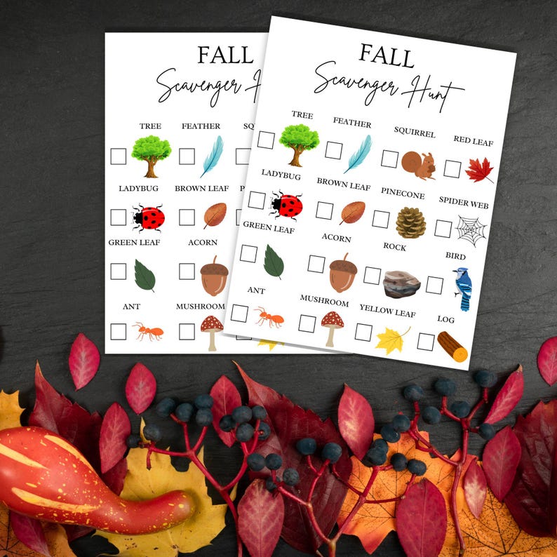 Fall Nature Scavenger Hunt for Kids: Outdoor Autumn Activity (PDF) - Etsy