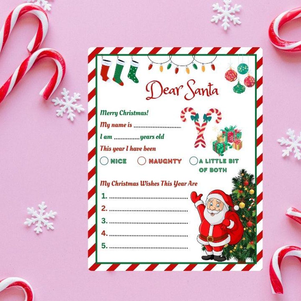 Letter to Santa, Santa Wish List, Dear Santa Letter Printable ...