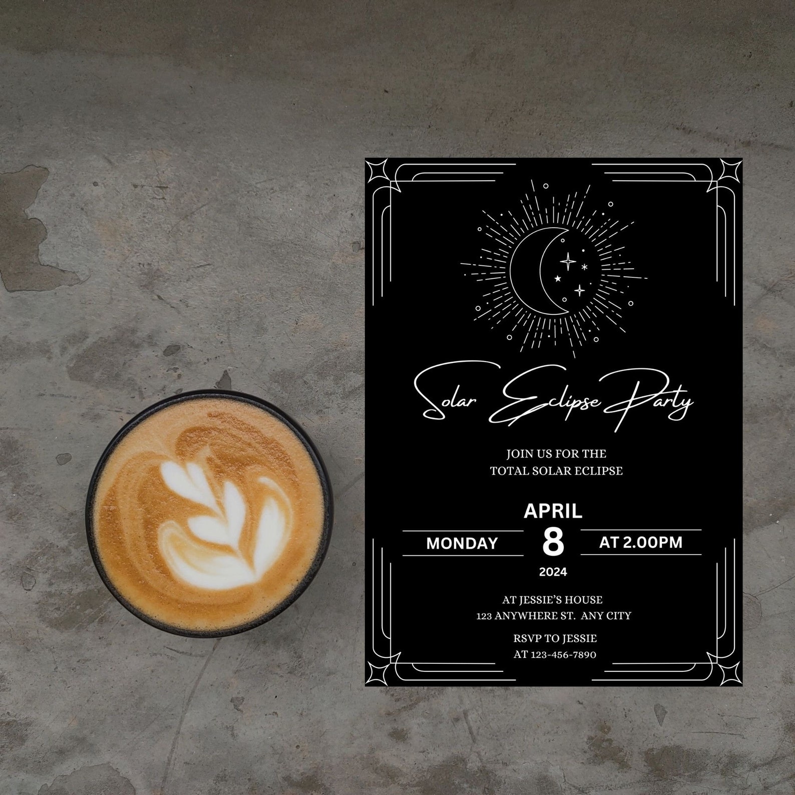 Editable Solar Eclipse Party Invitation, Printable Editable Template in ...