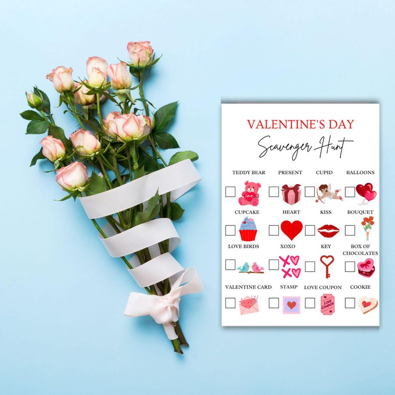 Valentine's Day Scavenger Hunt Printable, Valentine Game for Kids ...