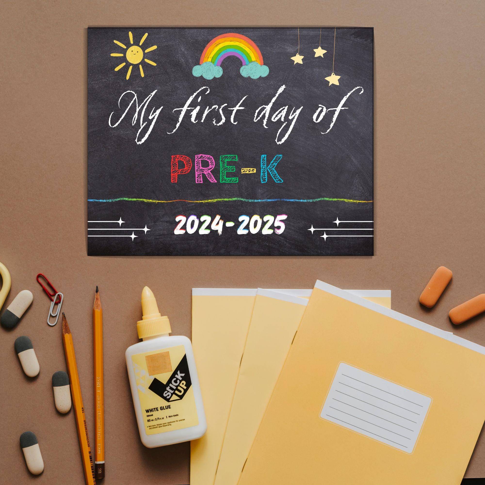 First Day of Pre-k Sign, Printable First Day, Back to School Sign, Pre ...