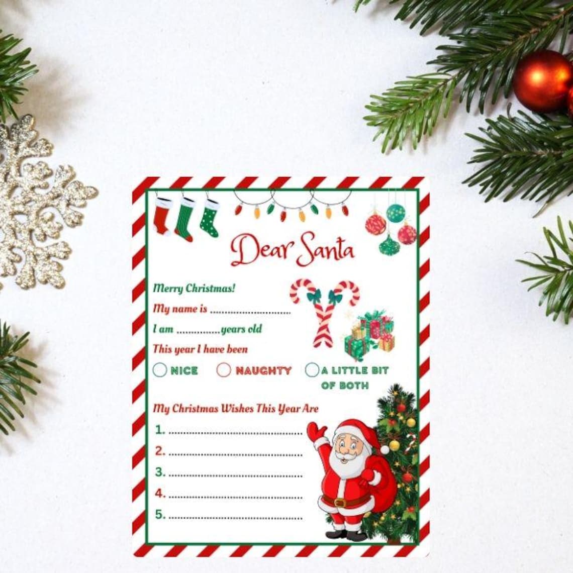 Letter to Santa, Santa Wish List, Dear Santa Letter Printable ...
