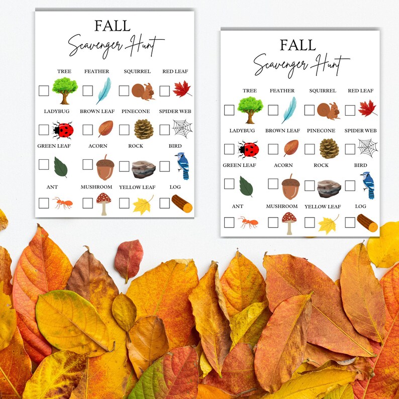 Fall Nature Scavenger Hunt for Kids: Outdoor Autumn Activity (PDF) - Etsy