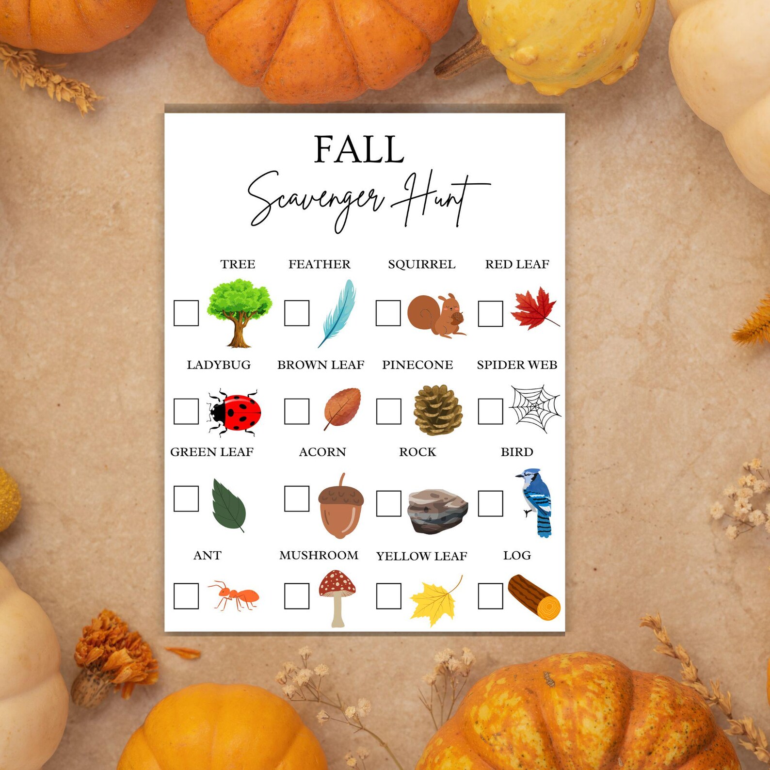 Fall Nature Scavenger Hunt for Kids: Outdoor Autumn Activity (PDF) - Etsy