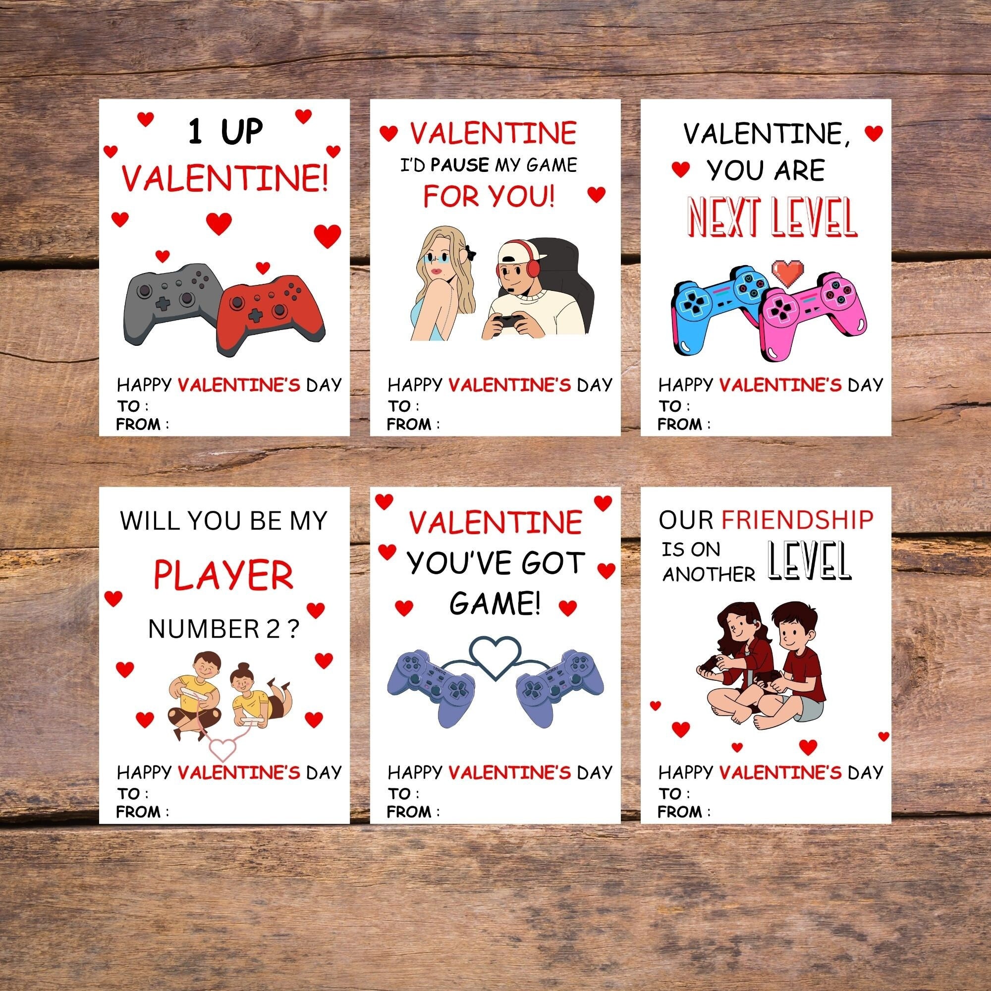 Editable Video Game Valentine's Cards, Video Game Valentines Cards ...
