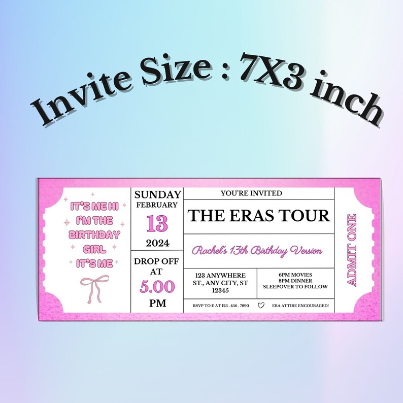 Editable in My Birthday Era Invitation, Eras Tour Invitation, Eras Tour ...