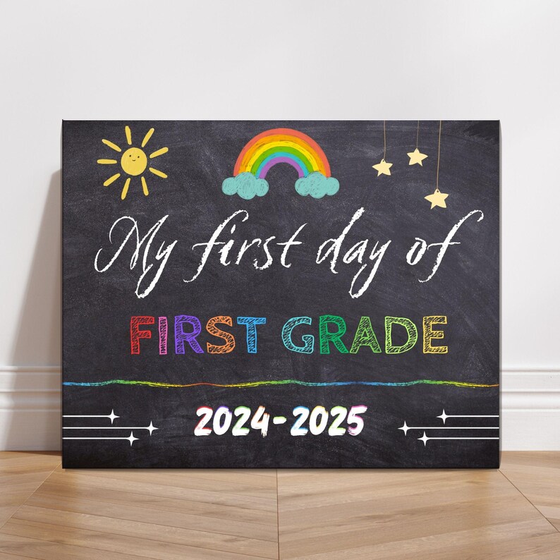 First Day of First Grade Sign, Printable First Day, Back to School Sign ...