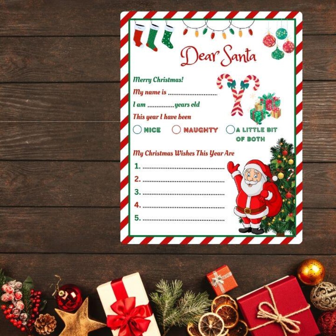 Letter to Santa, Santa Wish List, Dear Santa Letter Printable ...
