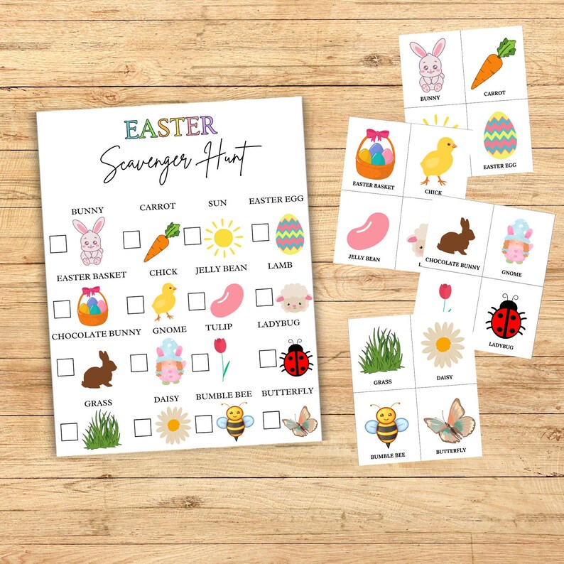 Easter Scavenger Hunt: Picture Card Treasure Hunt Game (digital ...