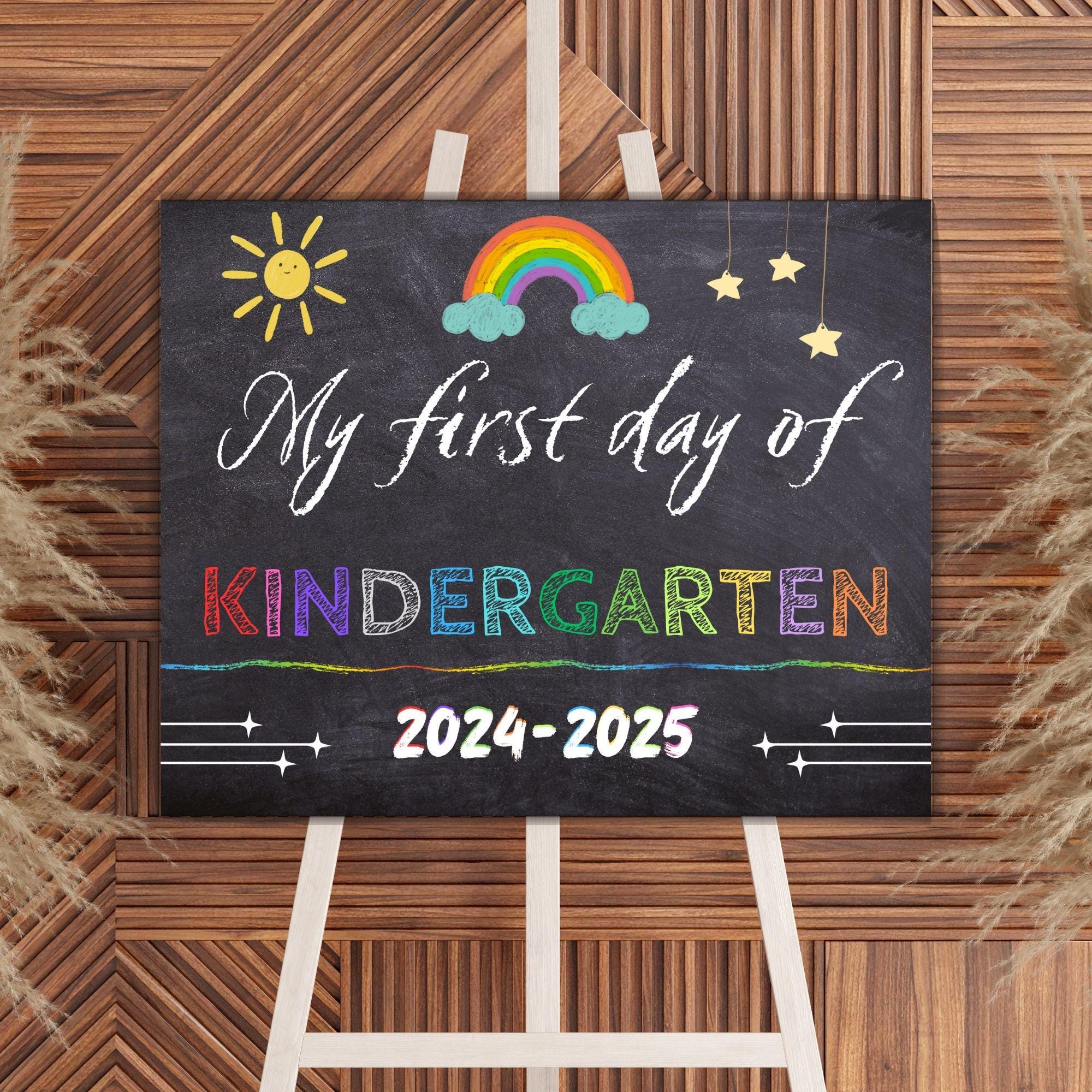 First Day of Kindergarten Sign, Printable First Day, Back to School ...