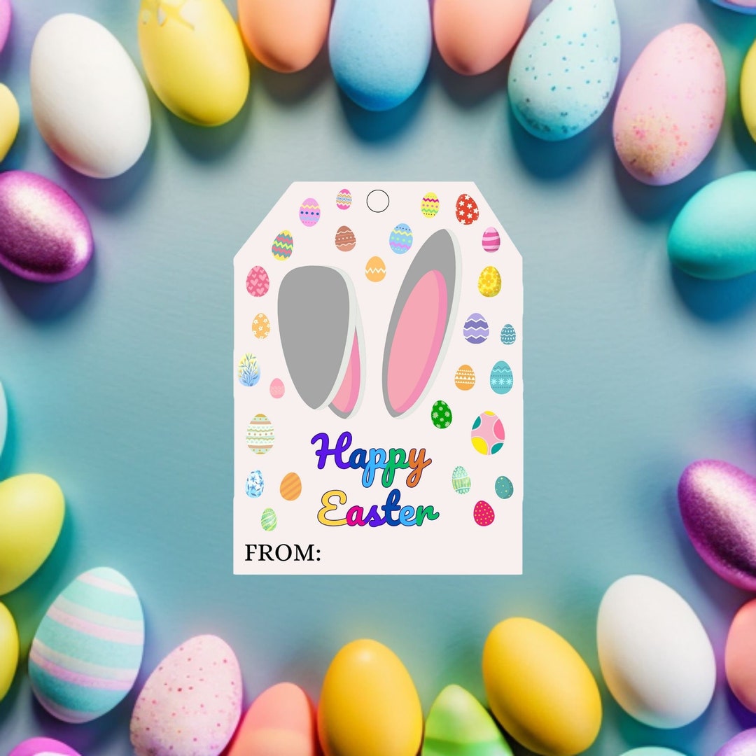 Editable Easter Gift Tag: Bunny Design, Teacher or Kids (digital ...