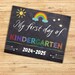 First Day of Kindergarten Chalkboard Sign: Printable Photo Prop (PDF ...