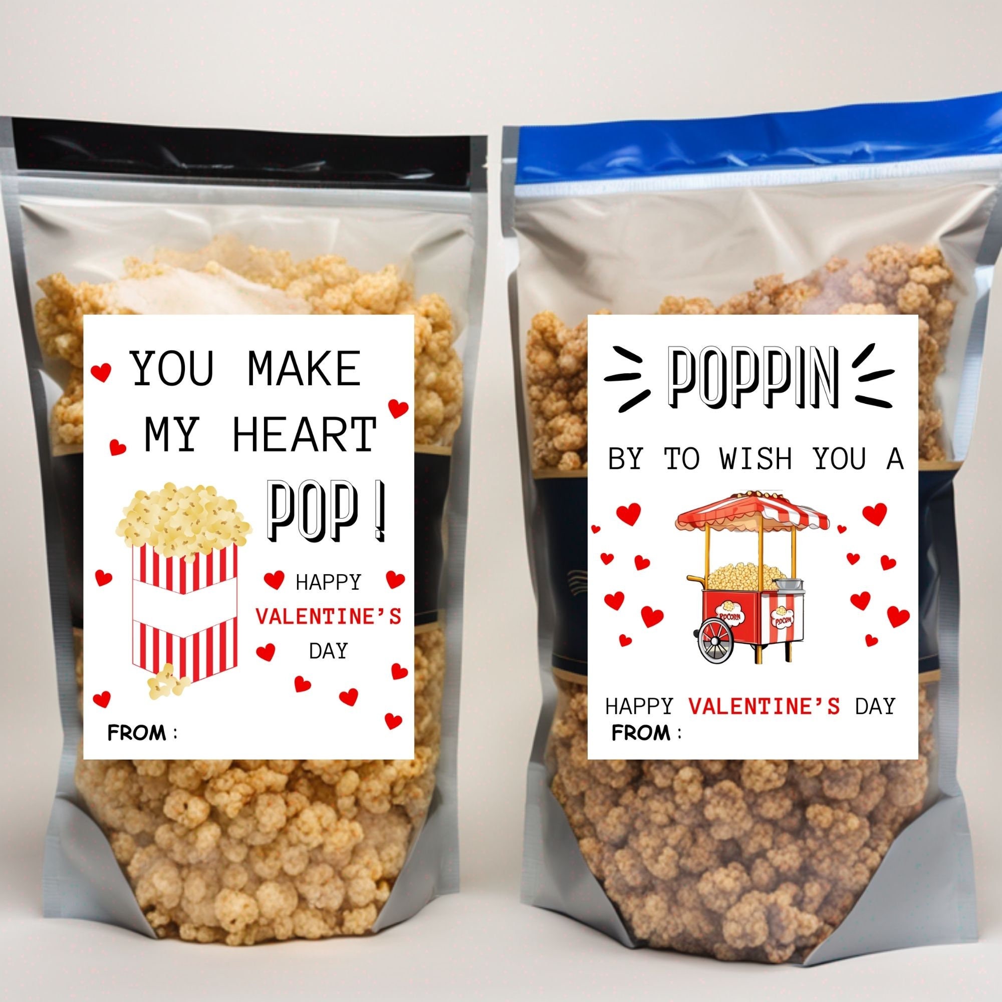 Popcorn Valentine Cards for Kids,kids Valentine Cards, Popcorn ...