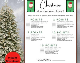 Christmas What's on Your Phone Game | Printable Christmas Phone Game ...
