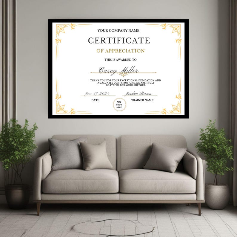 Editable Certificate of Appreciation Template (digital Download) - Etsy
