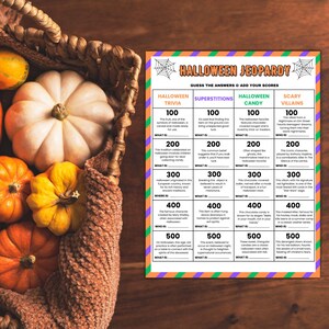 Halloween Jeopardy Game: Trivia for Adults & Kids (digital Download) - Etsy