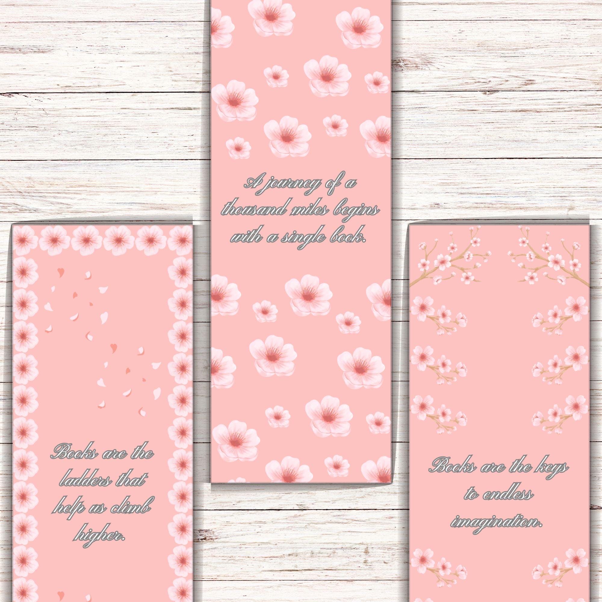 Japanese Cherry Blossom Printable Bookmarks, Cherry Blossom Floral ...