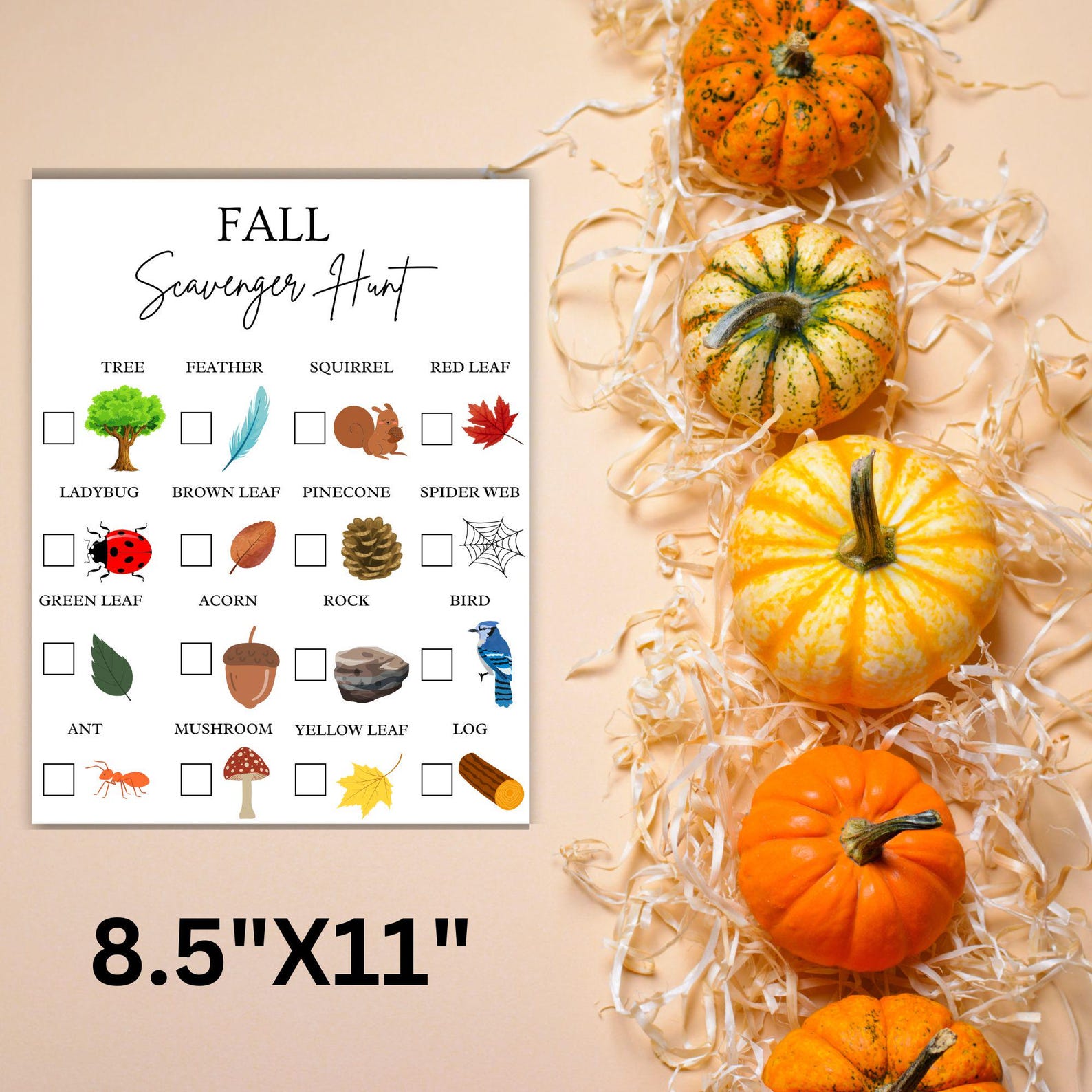 Fall Nature Scavenger Hunt for Kids: Outdoor Autumn Activity (PDF) - Etsy