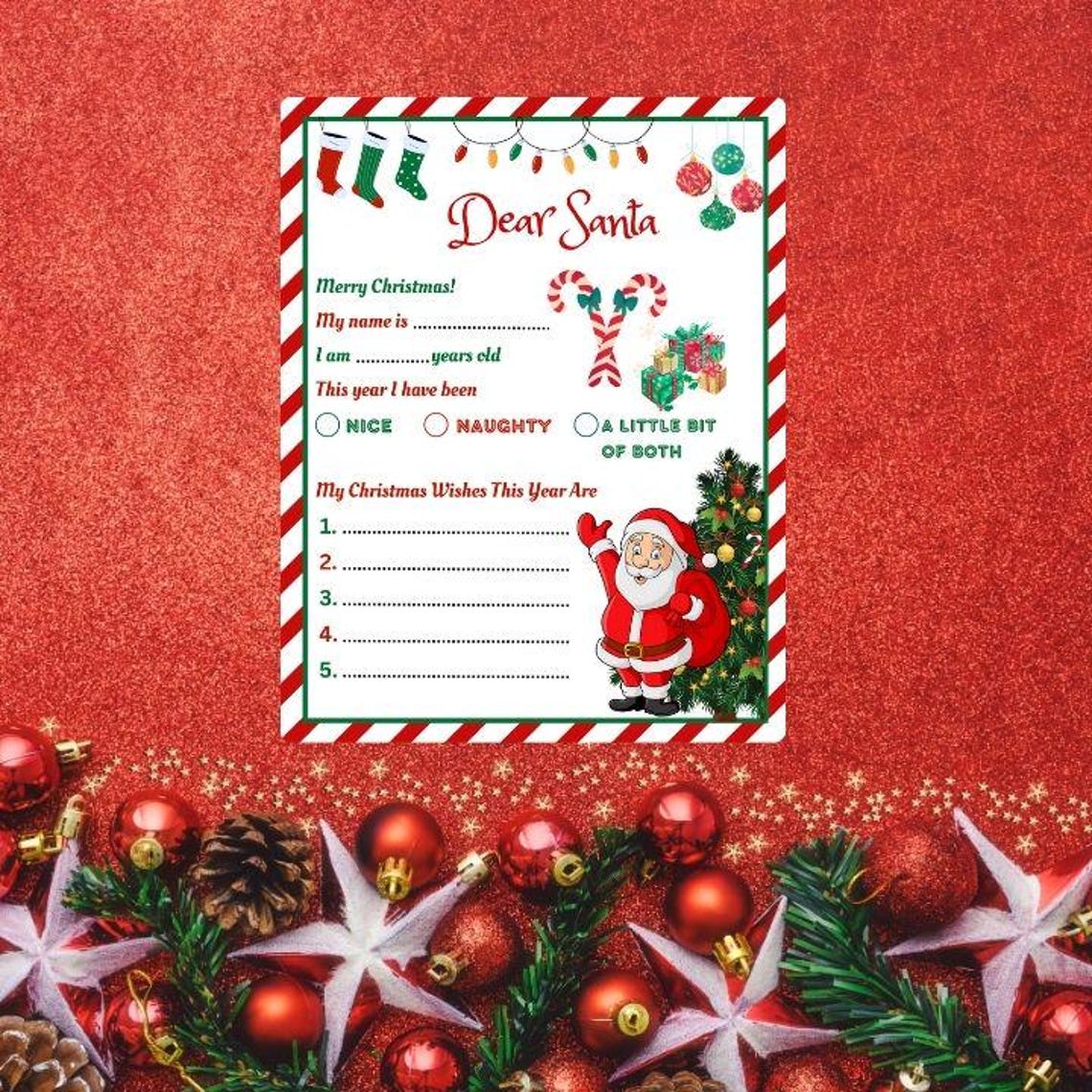 Letter to Santa, Santa Wish List, Dear Santa Letter Printable ...