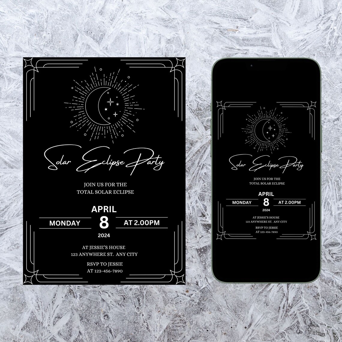 Editable Solar Eclipse Party Invitation, Printable Editable Template in ...