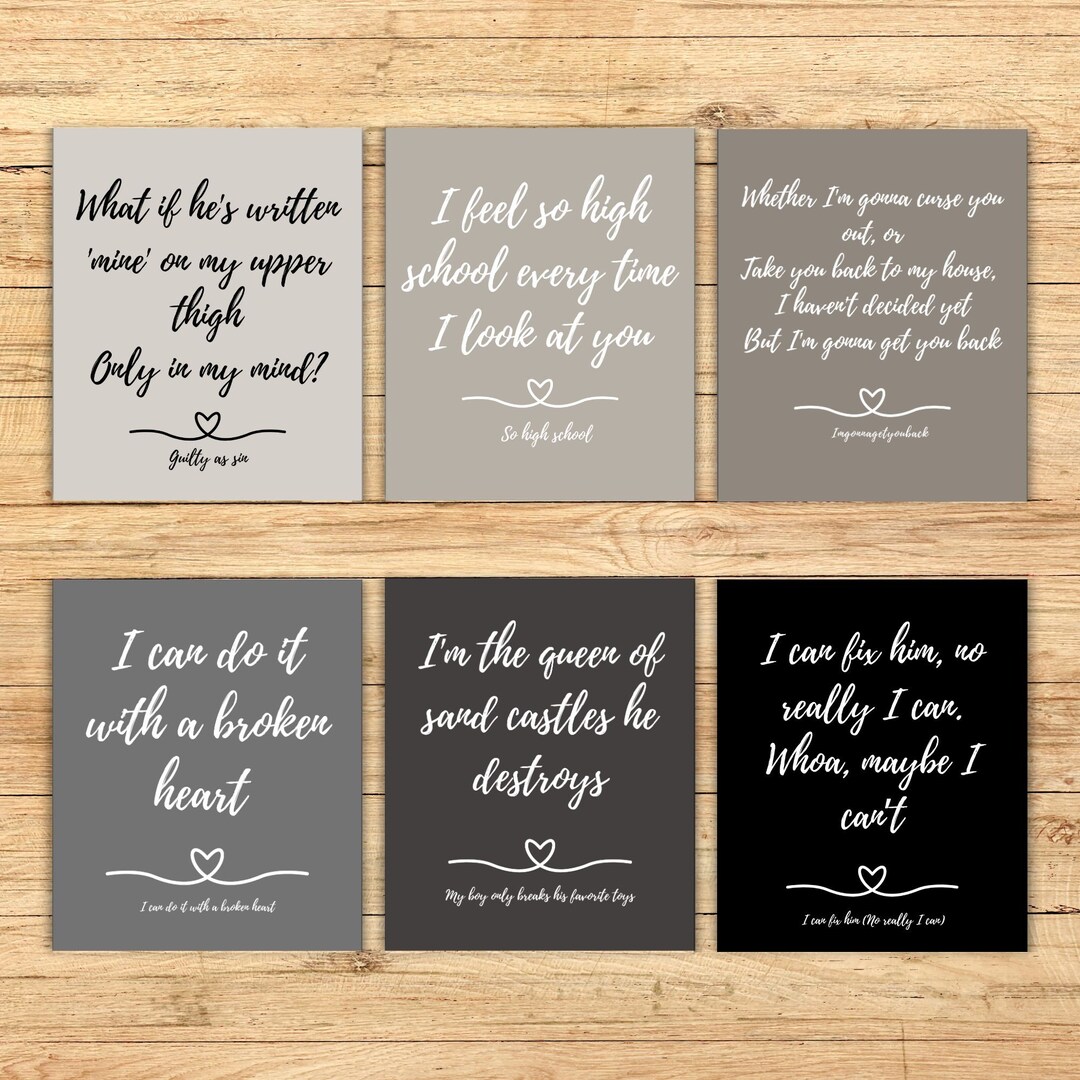 TTPD Quotes Cards, Lyrics Quotes Cards, Gift for Swiftie, Affirmation ...