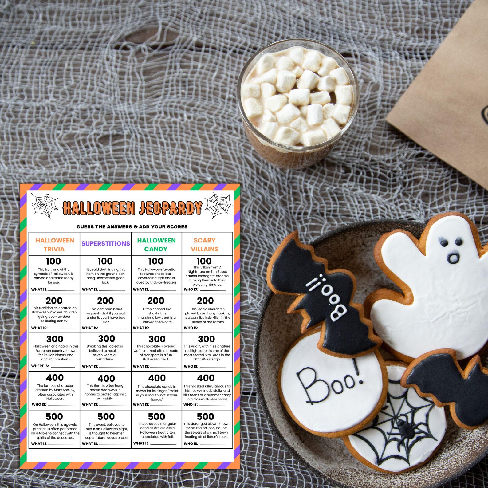 Halloween Jeopardy Game: Trivia for Adults & Kids (digital Download) - Etsy