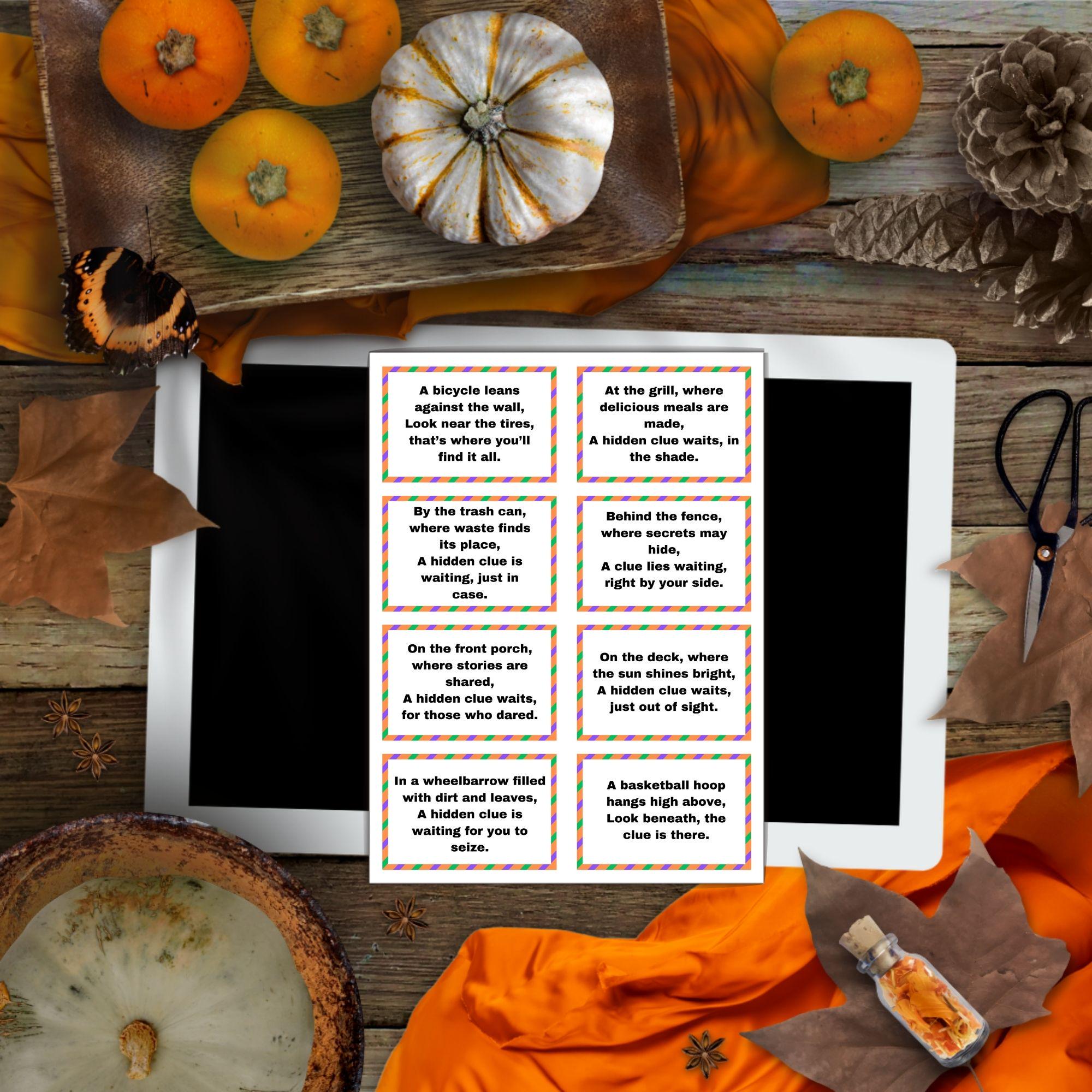 Halloween Treasure Hunt for Kids: Outdoor Riddles Game (digital ...