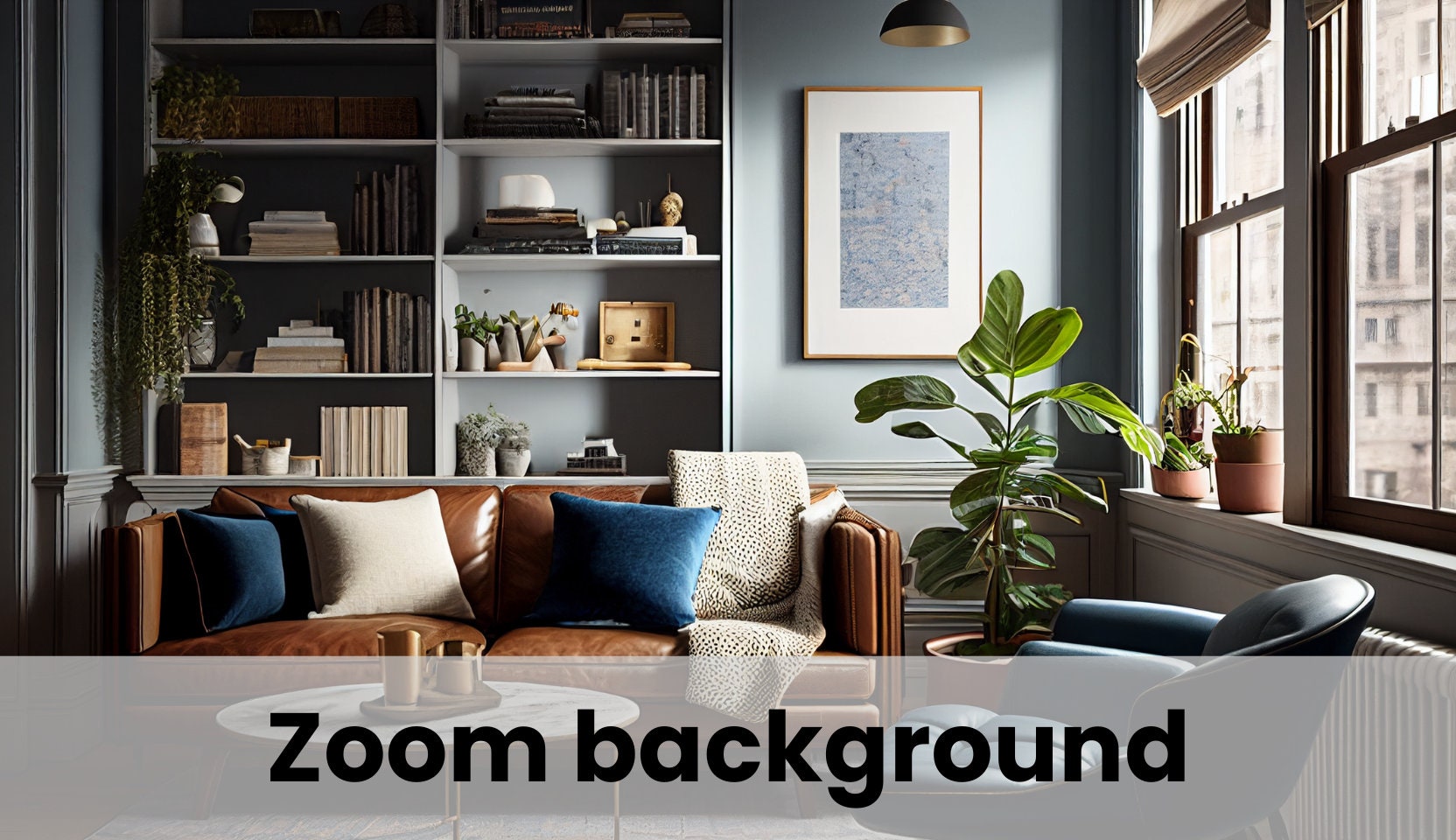 Zoom Virtual Background, New York City Apartment Modern, Living Room ...