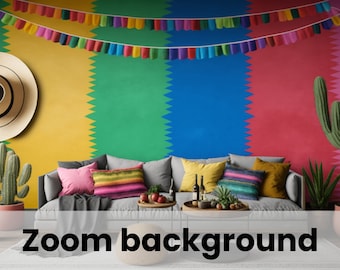 Zoom Virtual Background, Cinco De Mayo Background, Colorful Celebratory ...