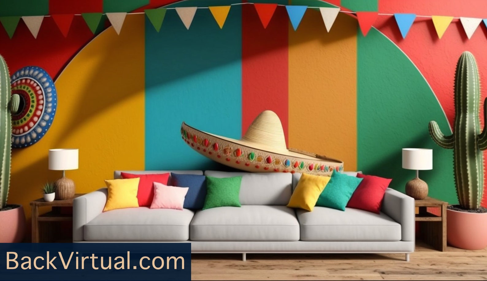 Zoom Virtual Background, Cinco De Mayo Background, Colorful Celebratory ...