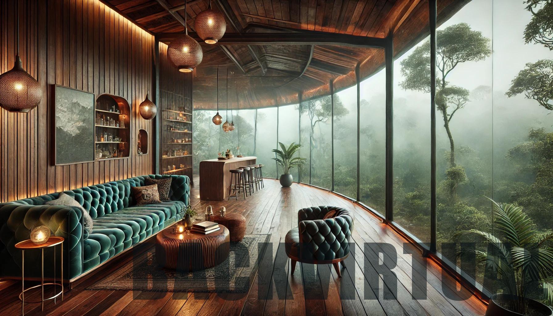 Zoom Virtual Background, Treehouse Office Modern Morning Treetops Above ...