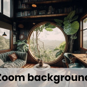 Zoom Virtual Background, Treehouse Office Modern Morning Treetops Above ...