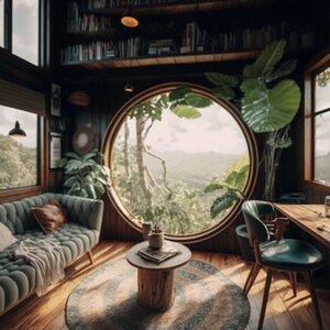 Zoom Virtual Background, Treehouse Office Modern Morning Treetops Above ...