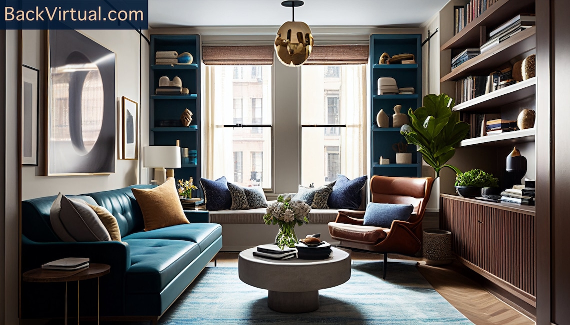 Zoom Virtual Background, New York City Apartment Modern, Living Room ...