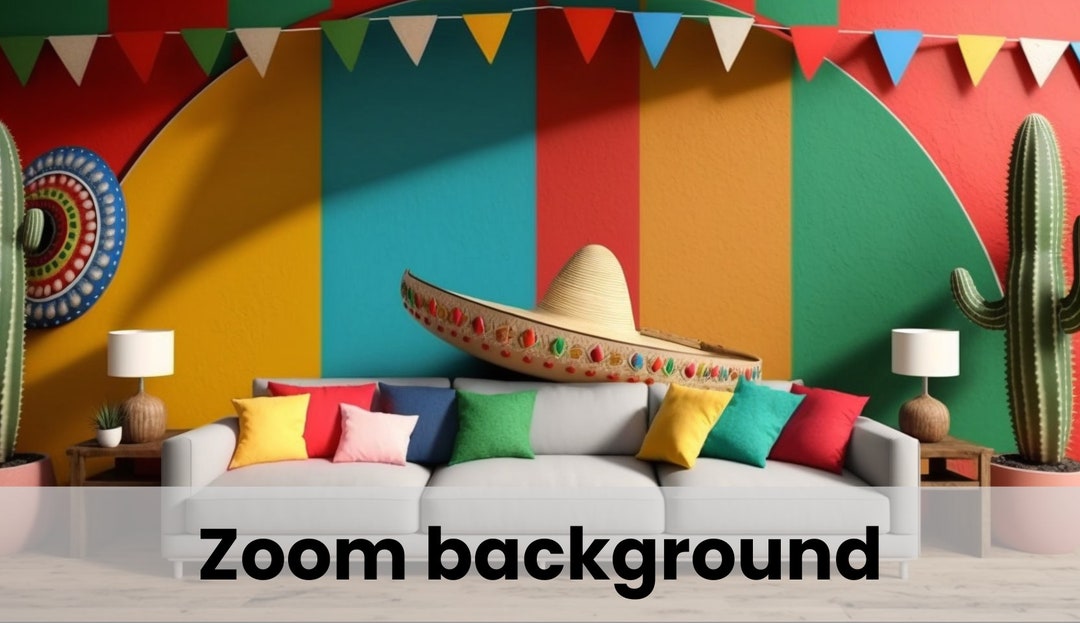 Zoom Virtual Background, Cinco De Mayo Background, Colorful Celebratory ...