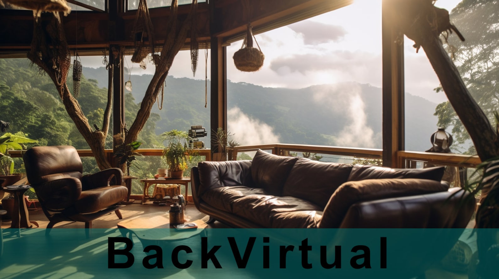 Zoom Virtual Background, Treehouse Office Modern Morning Treetops Above ...