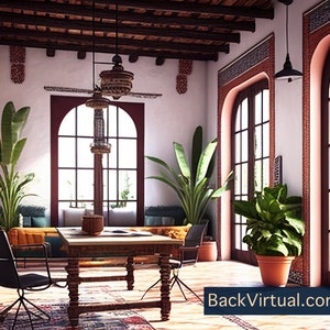 Zoom Virtual Background, Cinco De Mayo Background, Stylish Mexican Home ...