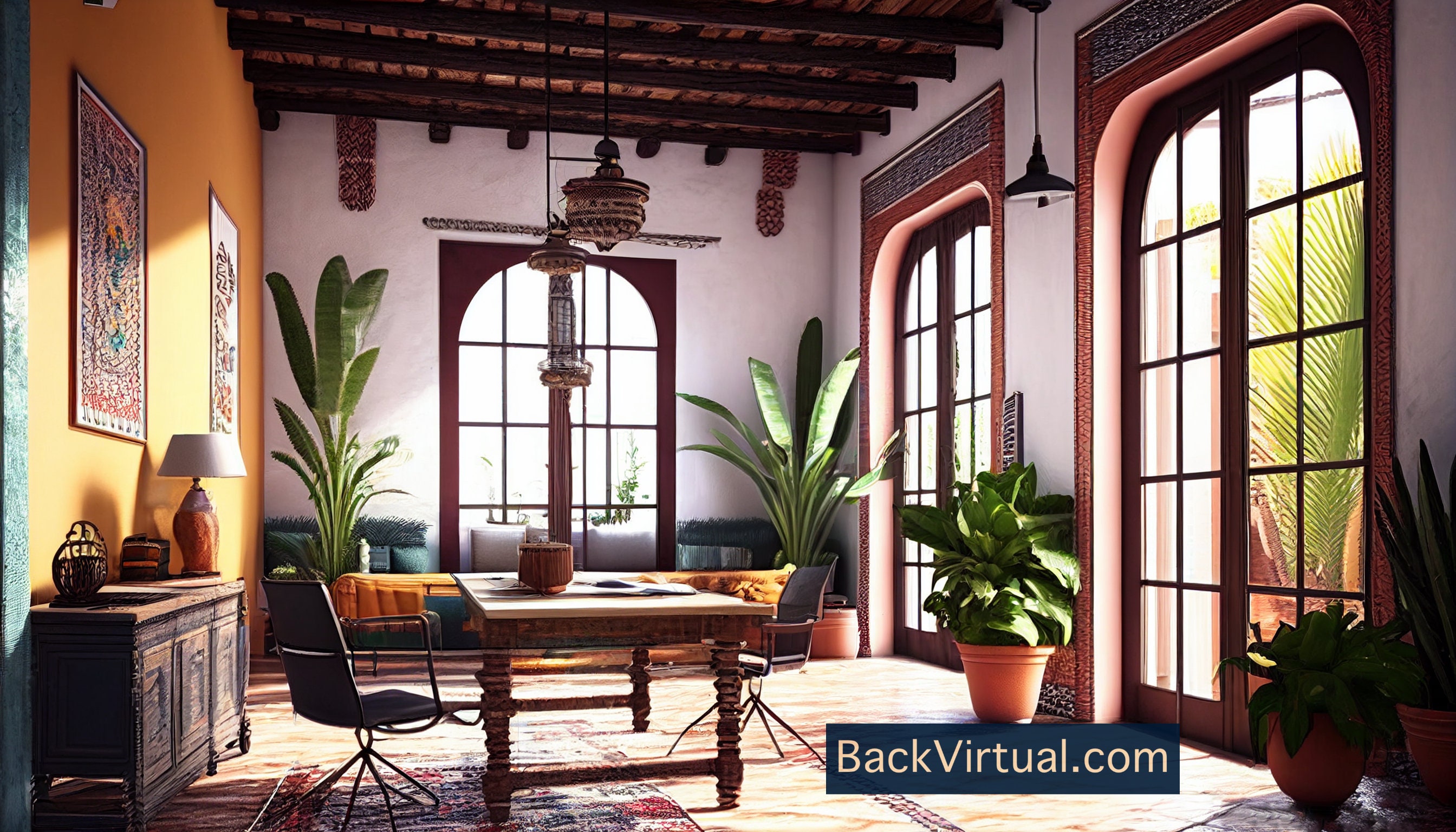 Zoom Virtual Background, Cinco De Mayo Background, Stylish Mexican Home ...