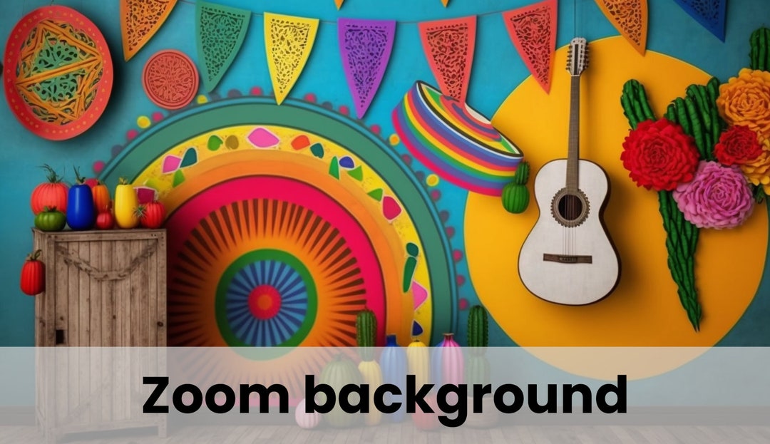 Zoom Virtual Background, Cinco De Mayo Background, Colorful Celebratory ...