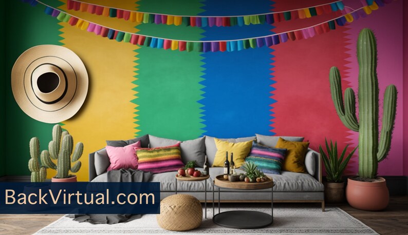Zoom Virtual Background, Cinco De Mayo Background, Colorful Celebratory ...