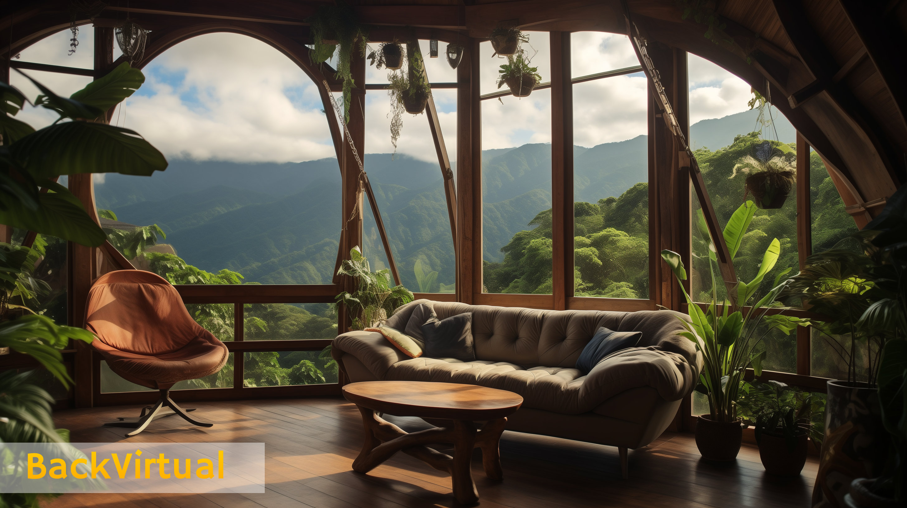 Virtual Background Treehouse Office HD Five Pack | Backdrop for Zoom ...