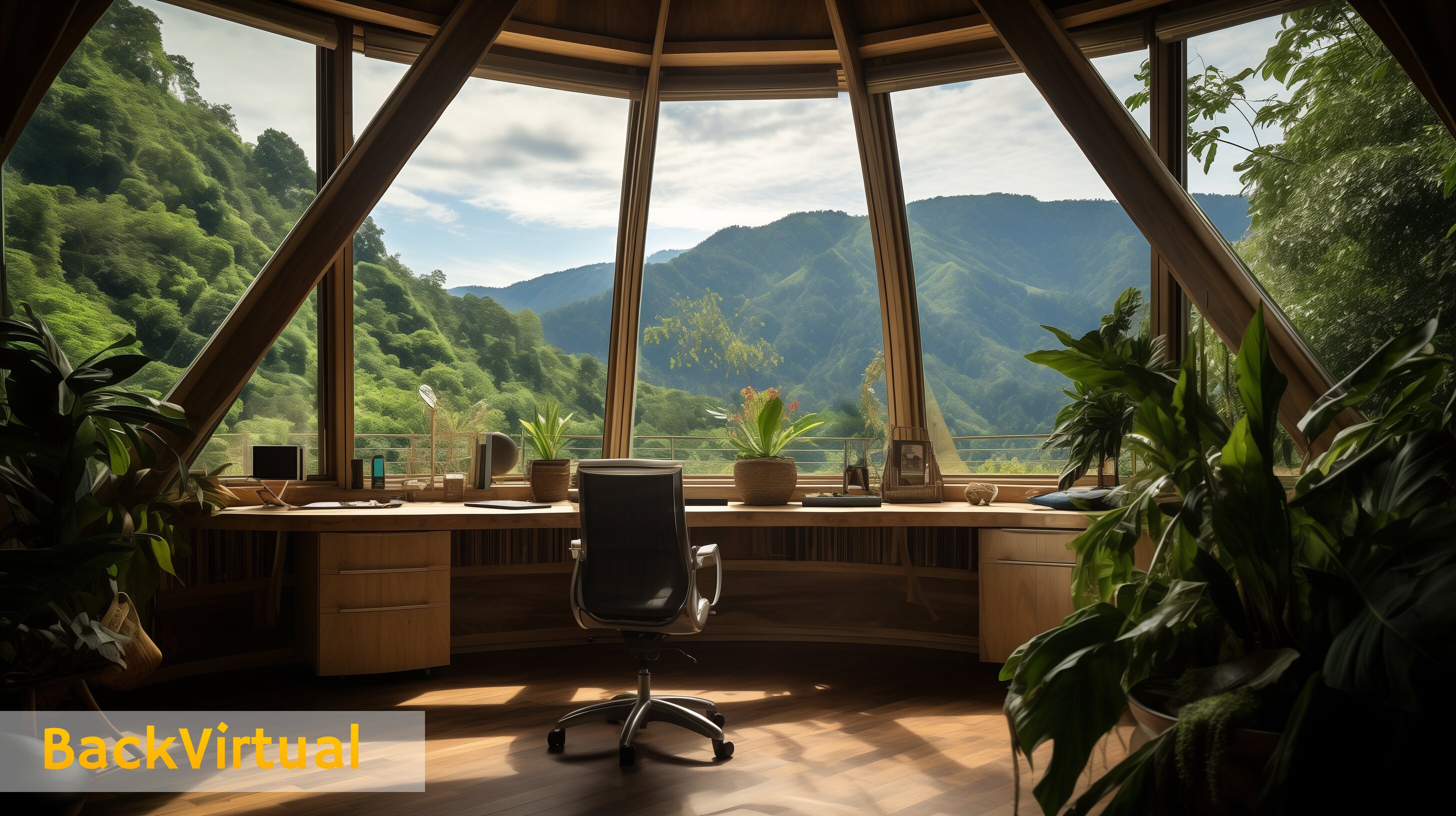 Virtual Background Treehouse Office HD Five Pack | Backdrop for Zoom ...