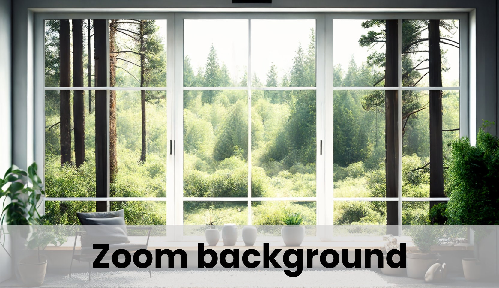 Zoom Virtual Background, Forest Modern Home Office Modern With Natural ...