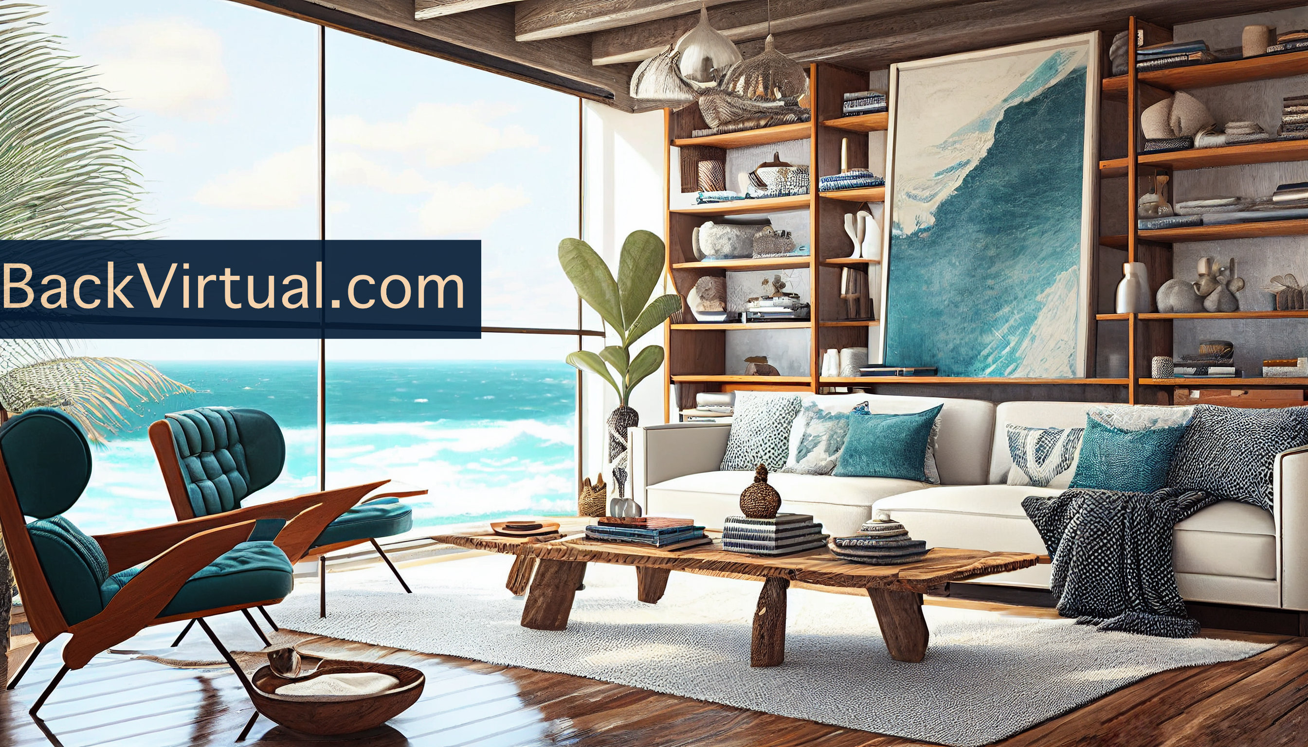 Zoom Virtual Background Ocean Sea Island Views Modern Office - Etsy Ireland