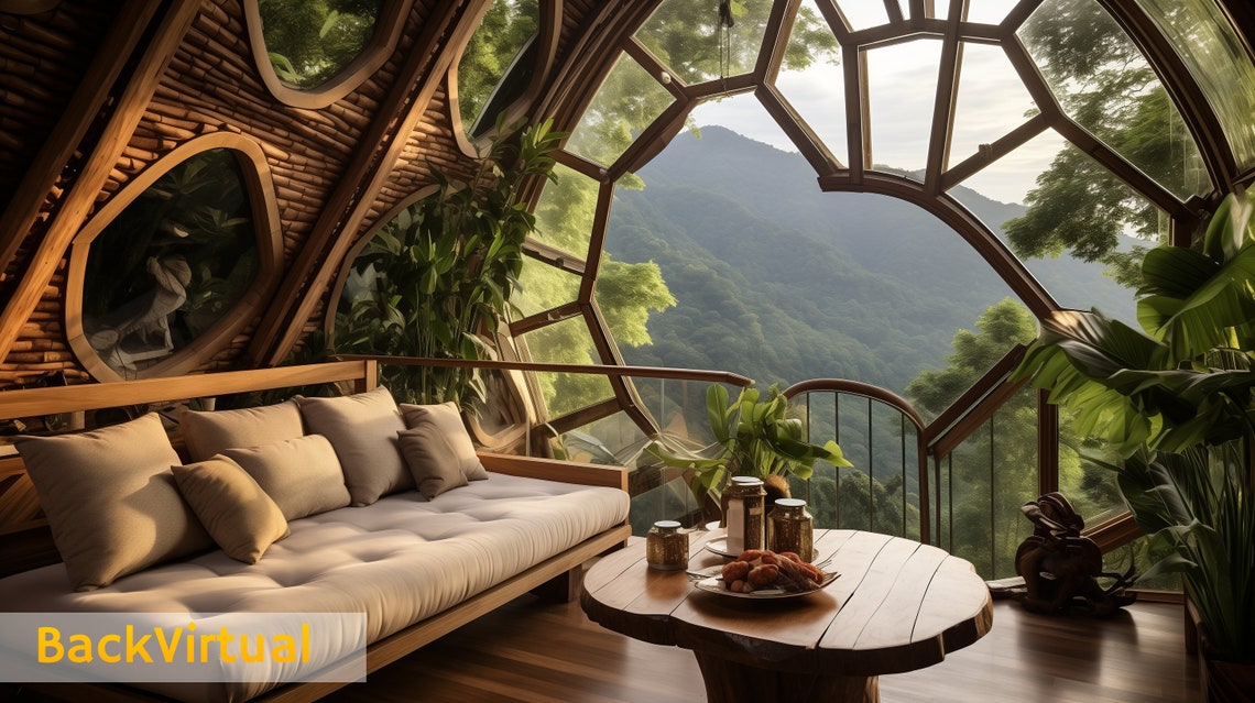 Virtual Background Treehouse Office HD Five Pack | Backdrop for Zoom ...