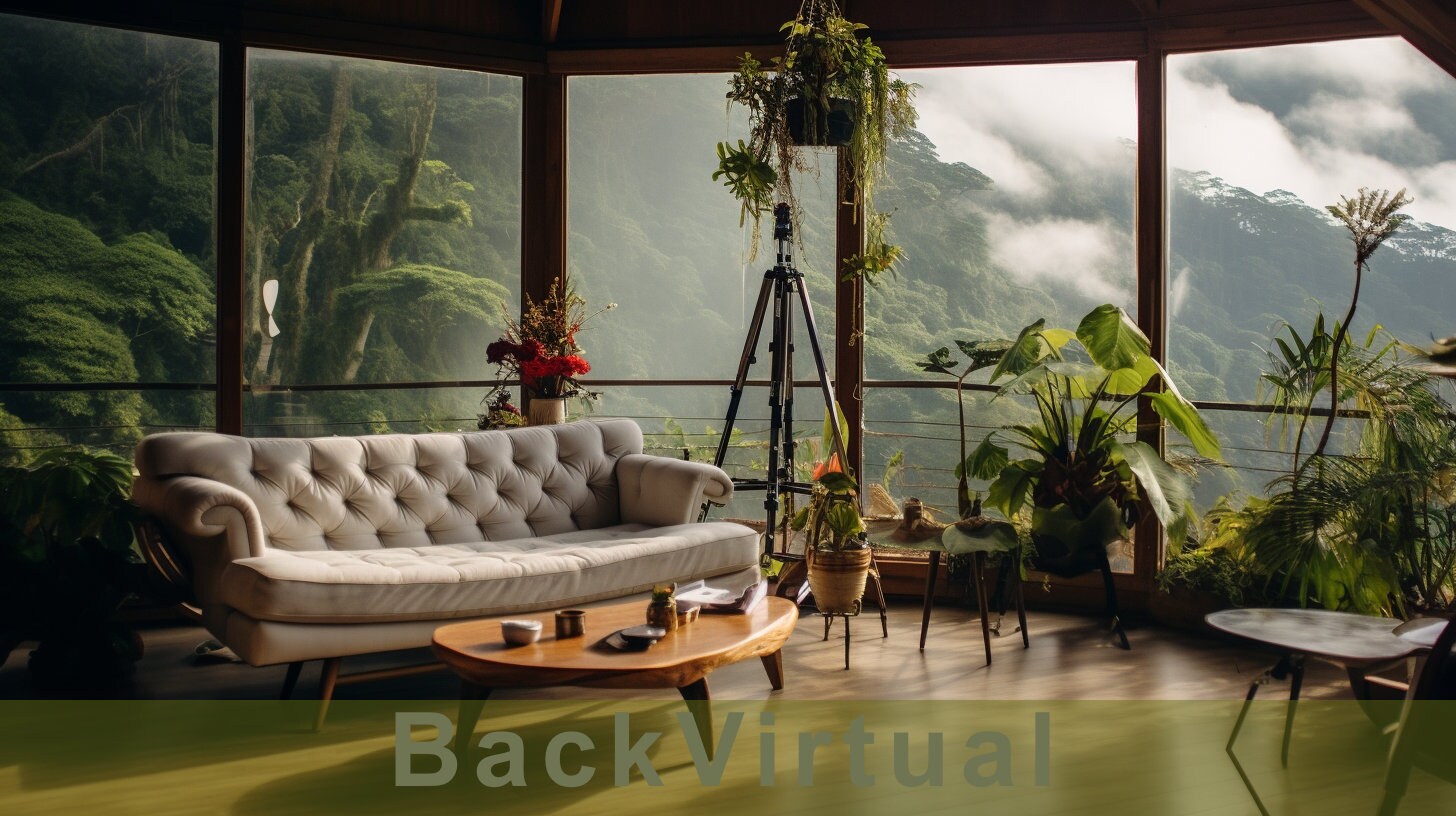 Zoom Virtual Background, Treehouse Office Modern Morning Treetops Above ...