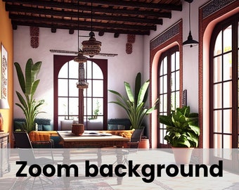 Zoom Virtual Background, Cinco De Mayo Background, Stylish Mexican Home ...
