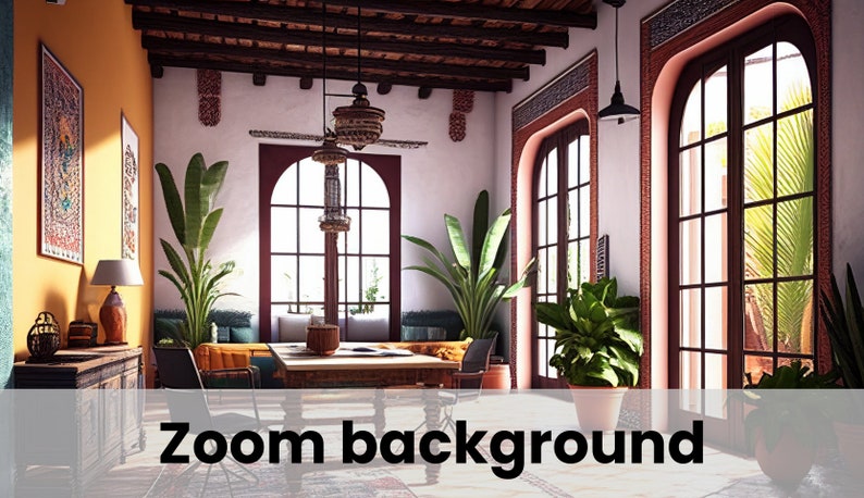 Zoom Virtual Background, Cinco De Mayo Background, Stylish Mexican Home ...