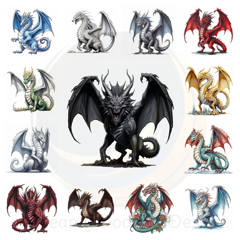 Dragon Clipart - Etsy