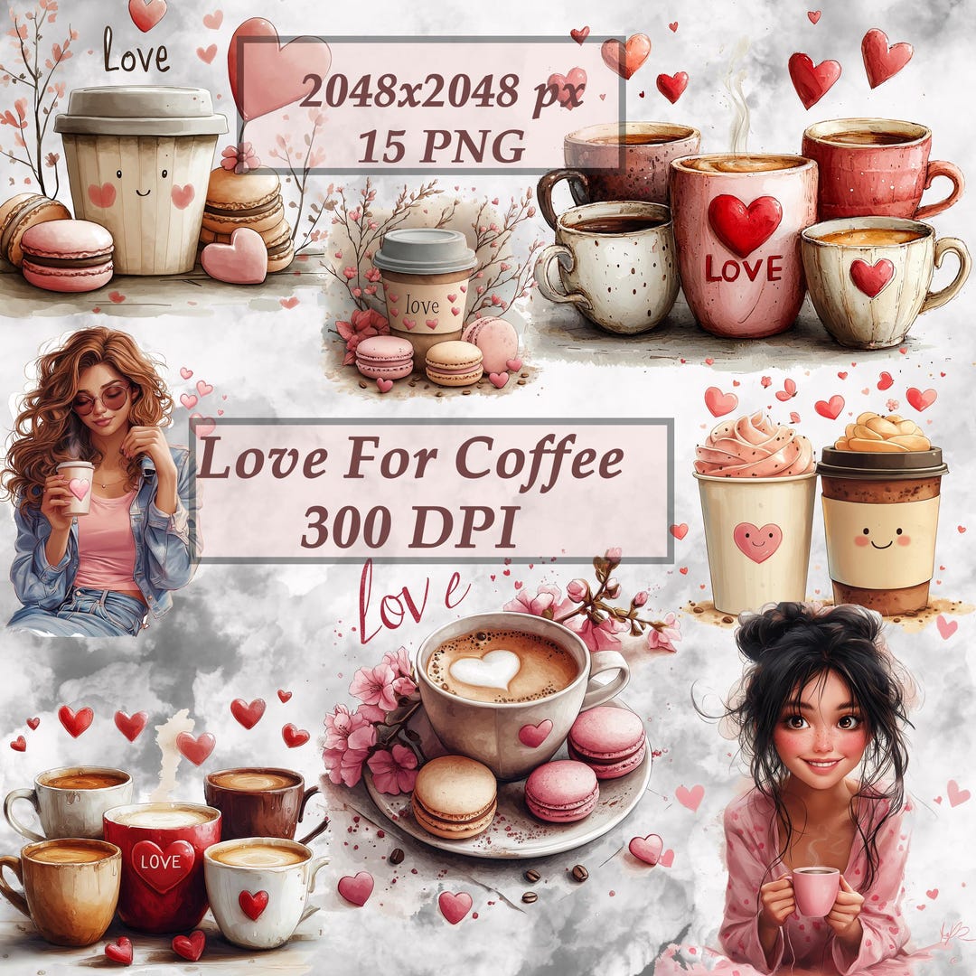 Love for Coffee, Coffee Clipart, Coffee Time, Coffee Mug, Adorable ...